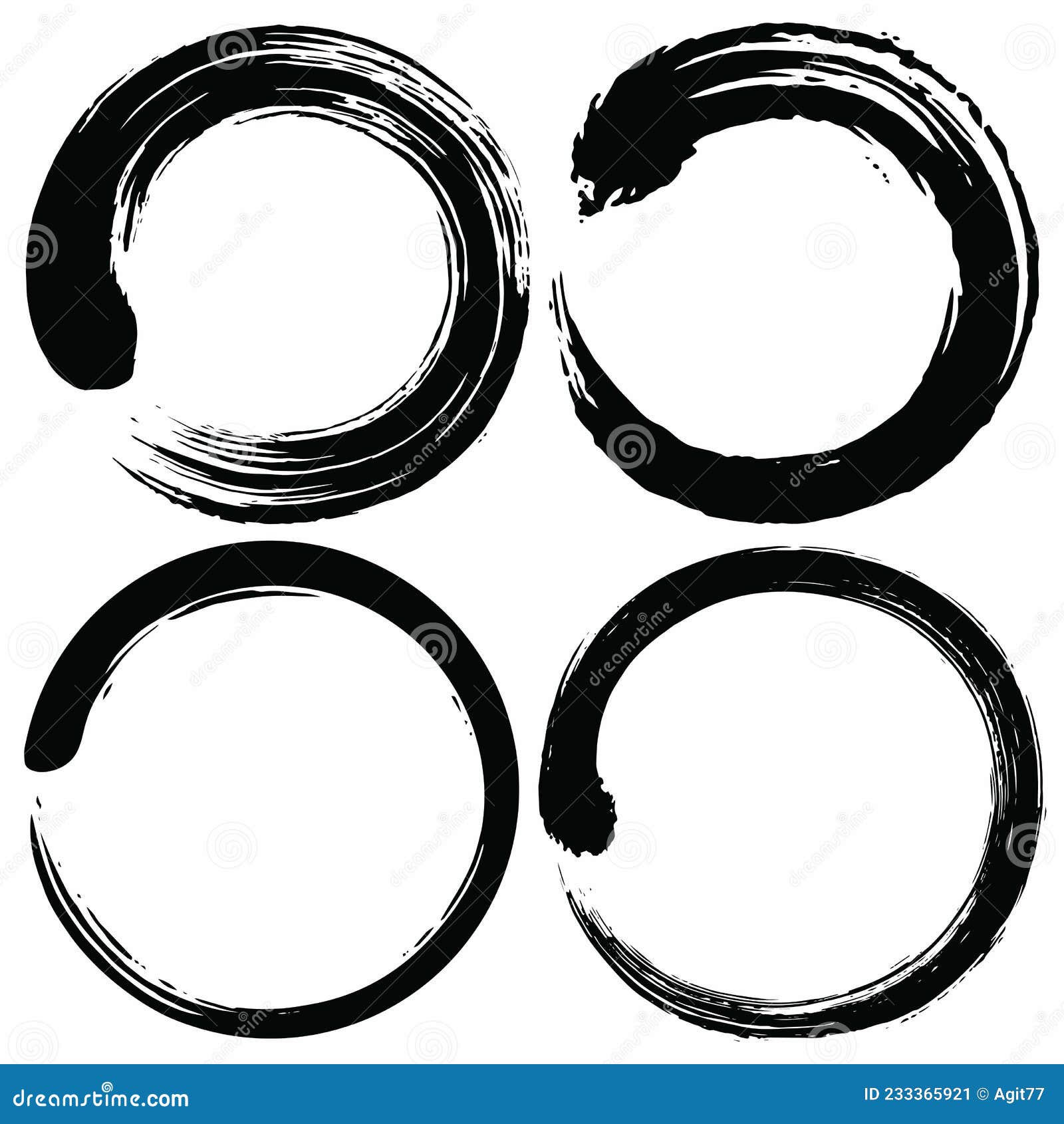 Enso Zen Circle Brush Vector Logo Illustration Set Collection Pack ...