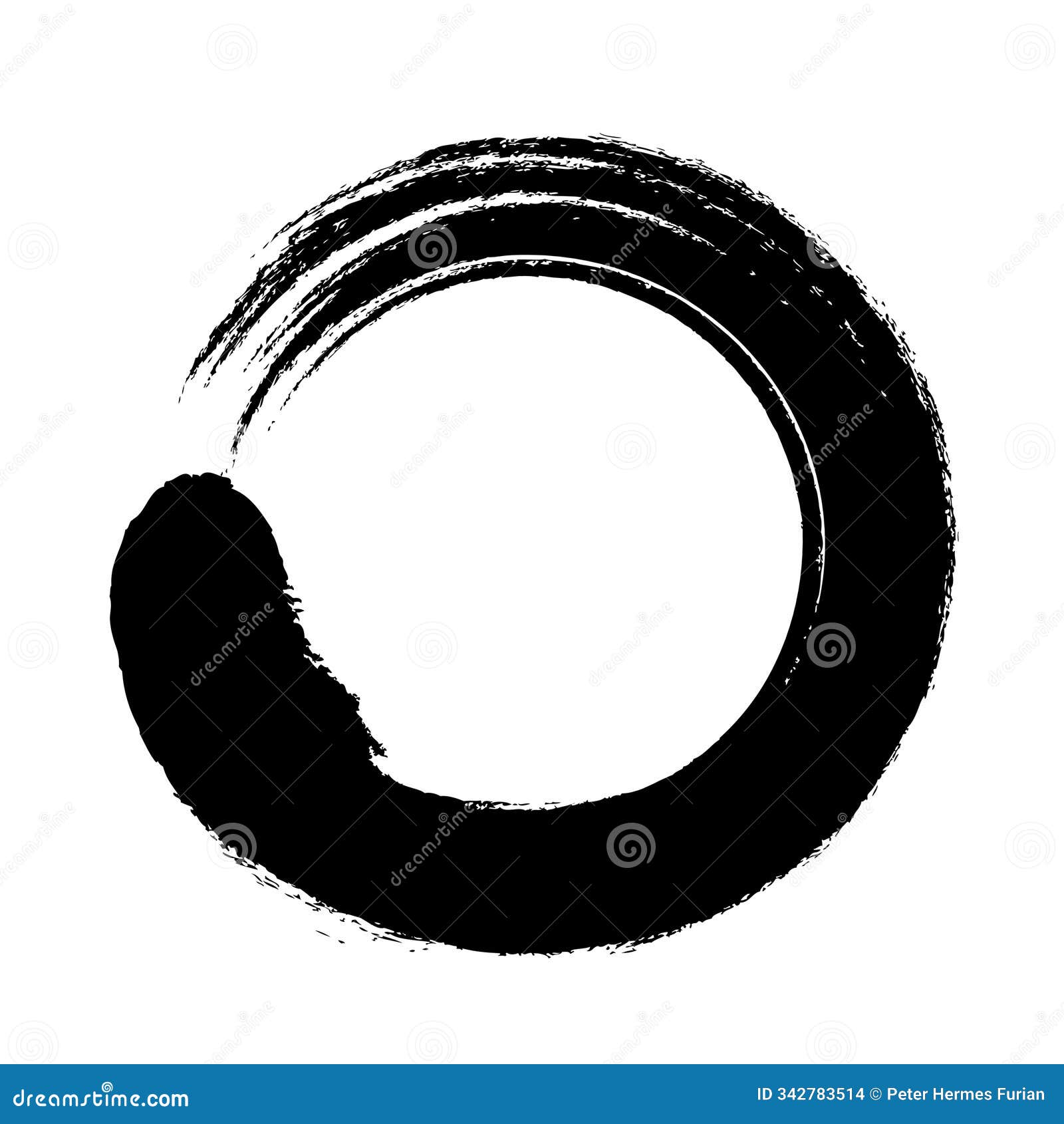 Enso Circle Counterclockwise, A Japanese Calligraphic Zen Symbol Vector ...