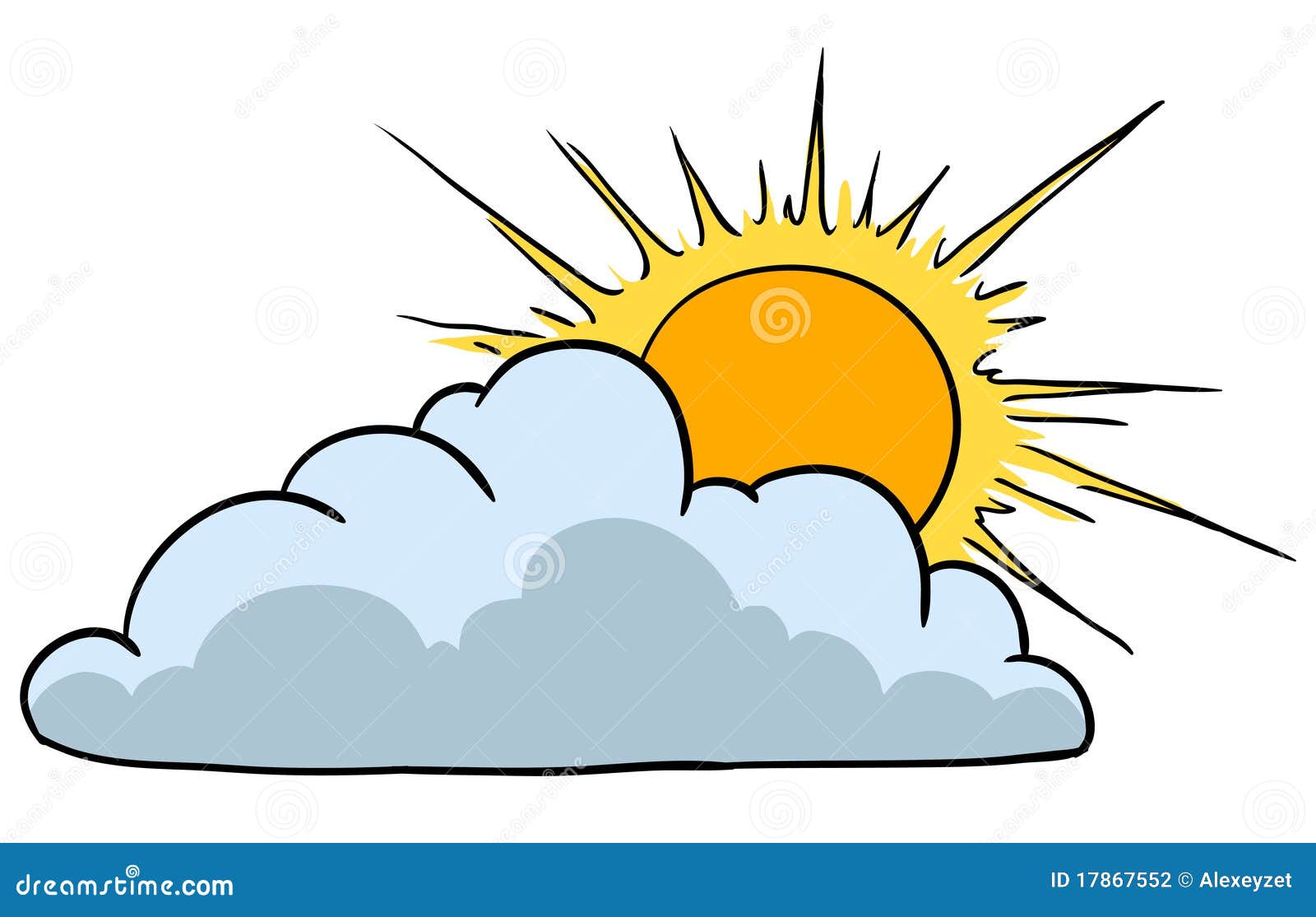 Ensoleillé avec le nuage illustration de vecteur. Illustration du chaud ...