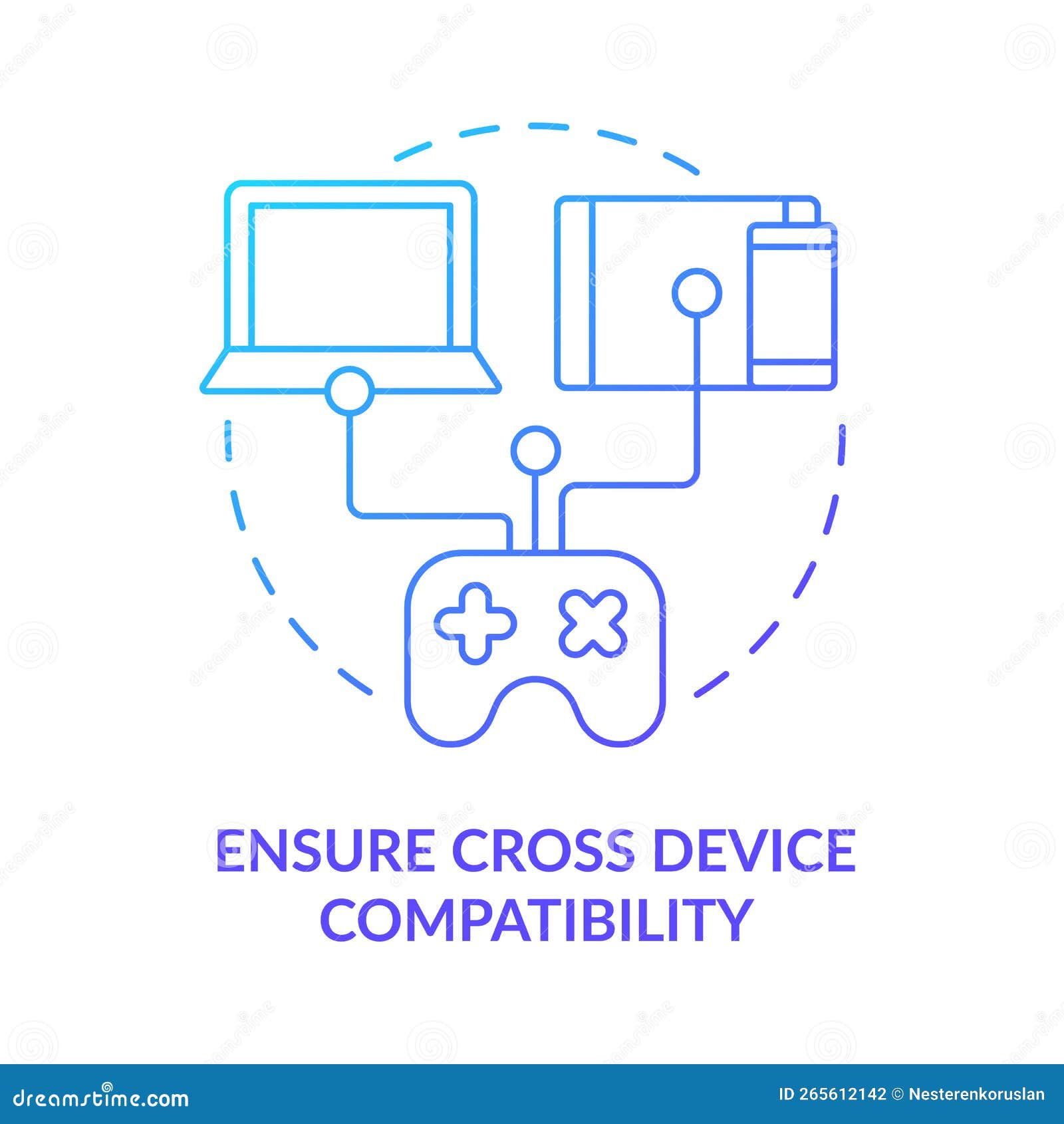 Ensure Cross Device Compatibility Blue Gradient Concept Icon Stock ...