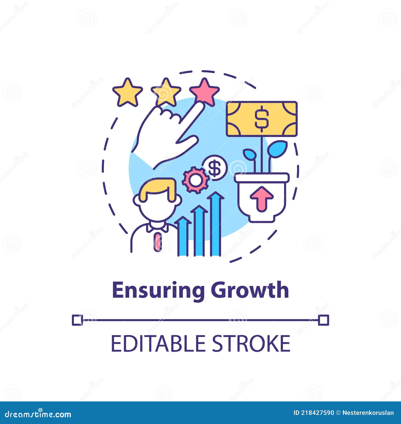 Ensuring Growth Concept Icon Stock Vector - Illustration of culture ...