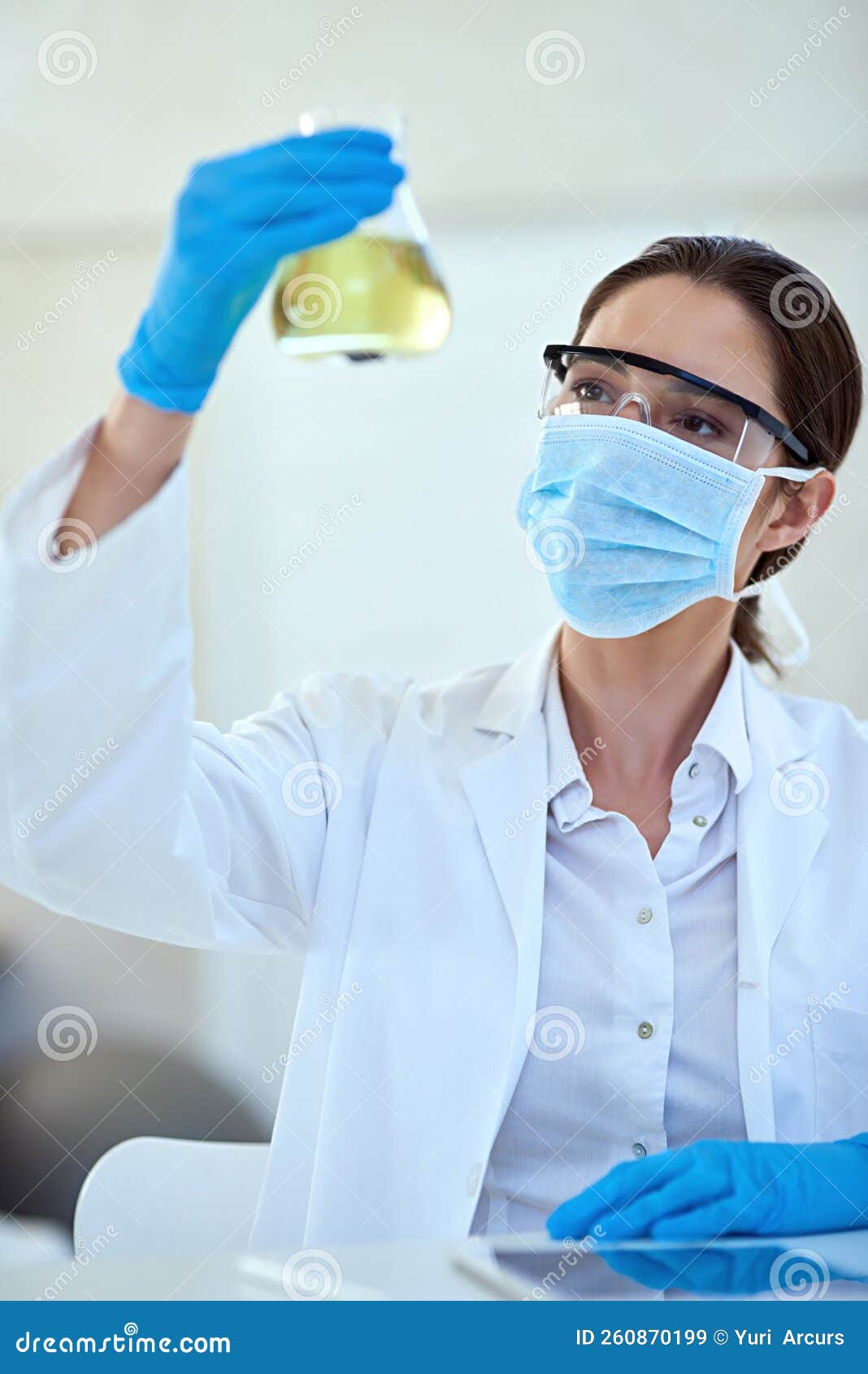 Ensuring Her Findings are As Accurate As Possible. a Female Scientist ...