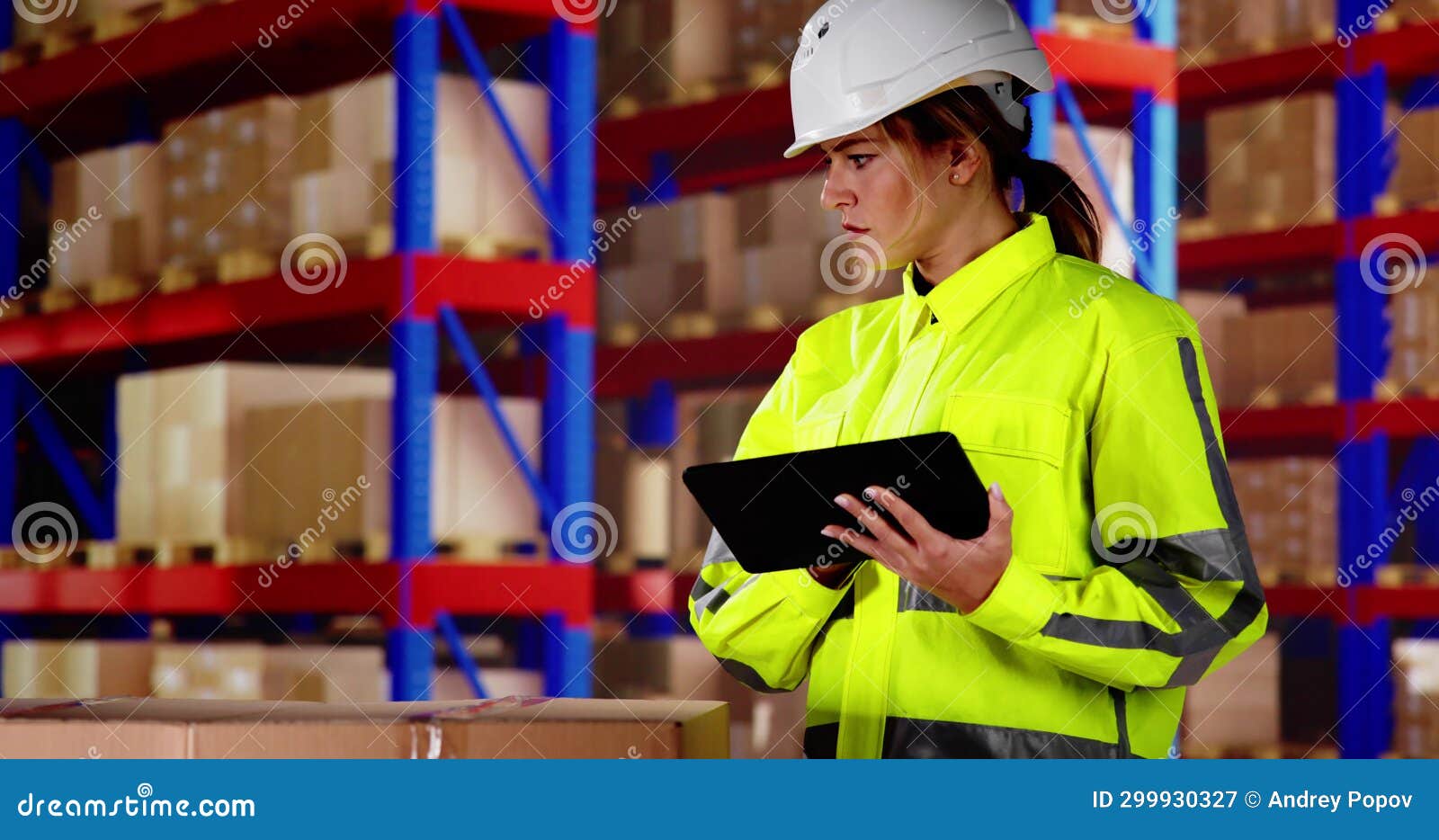 Ensuring Safety and Logistics in Warehouse Stock Image - Image of ...