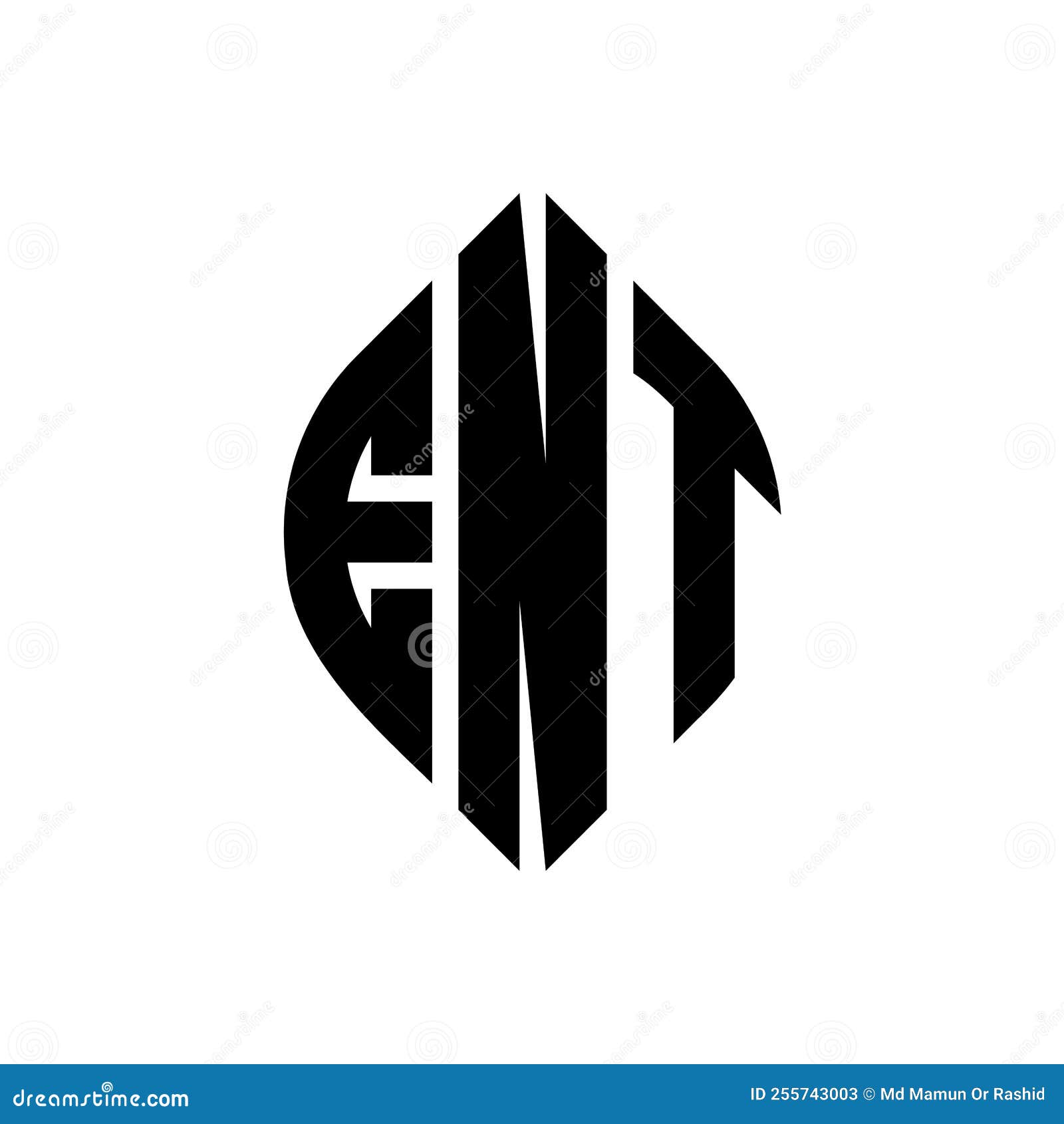 ENT Circle Letter Logo Design with Circle and Ellipse Shape. ENT ...