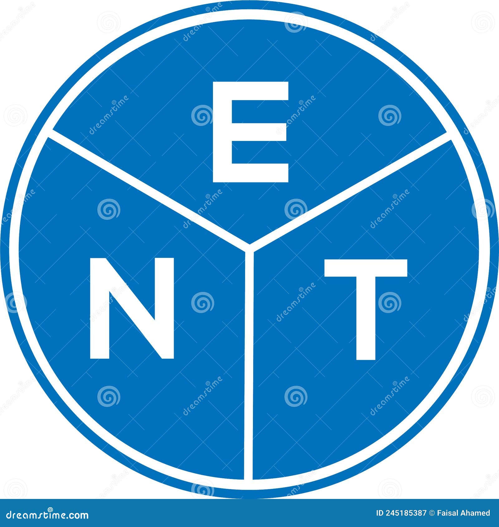 ENT Letter Logo Design on White Background. ENT Creative Circle Letter ...