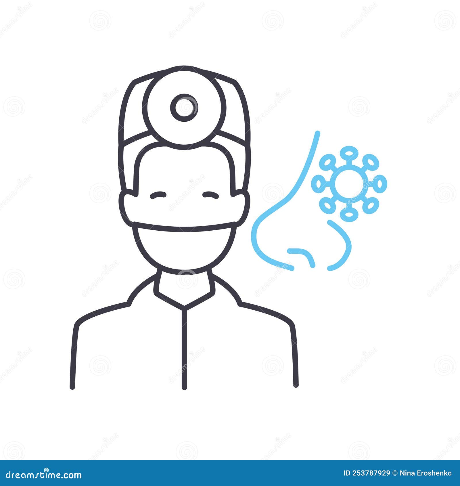 Ent Line Icon, Outline Symbol, Vector Illustration, Concept Sign Stock ...