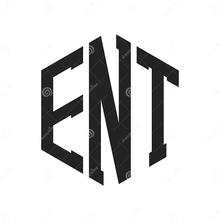 ENT Logo Design. Initial Letter ENT Monogram Logo Using Hexagon Shape ...