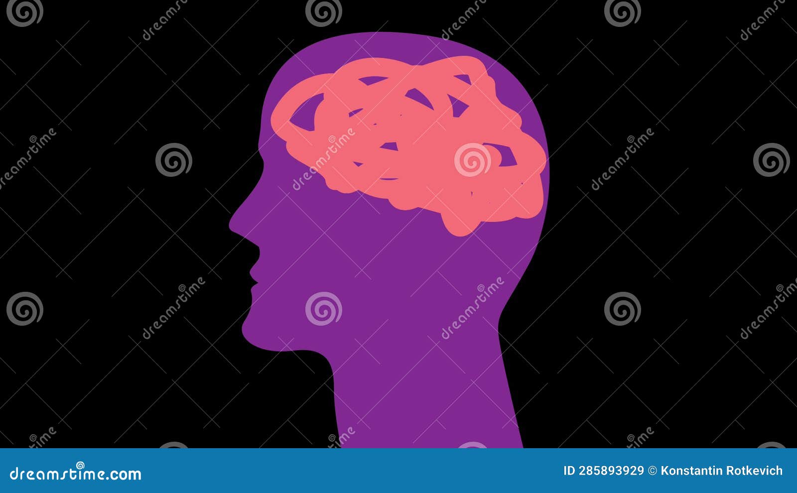 Entangled Thoughts Brain Animation on Transparent Background Stock ...