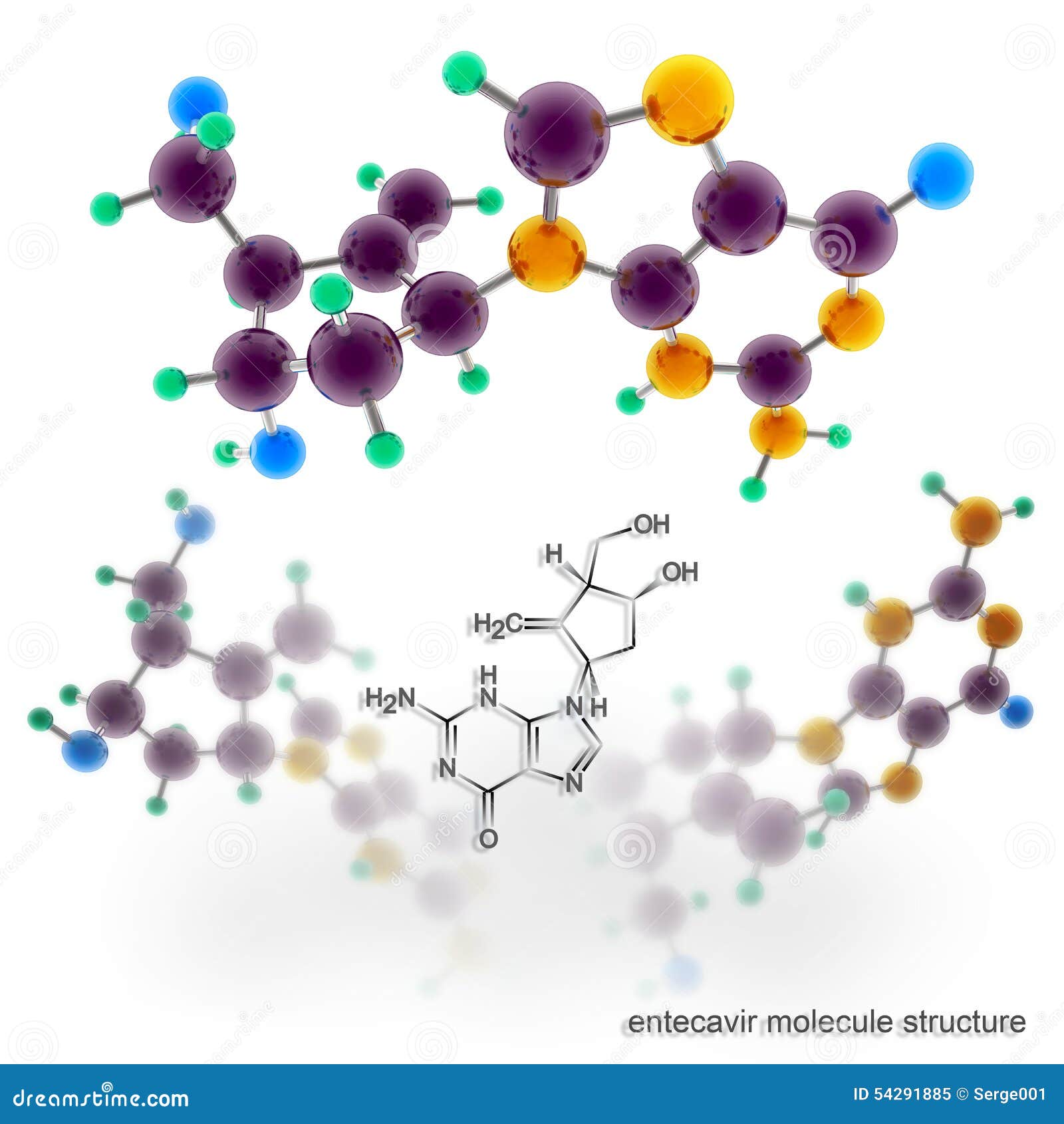 Entecavir (Baraclude) Molecule Structure Stock Illustration ...