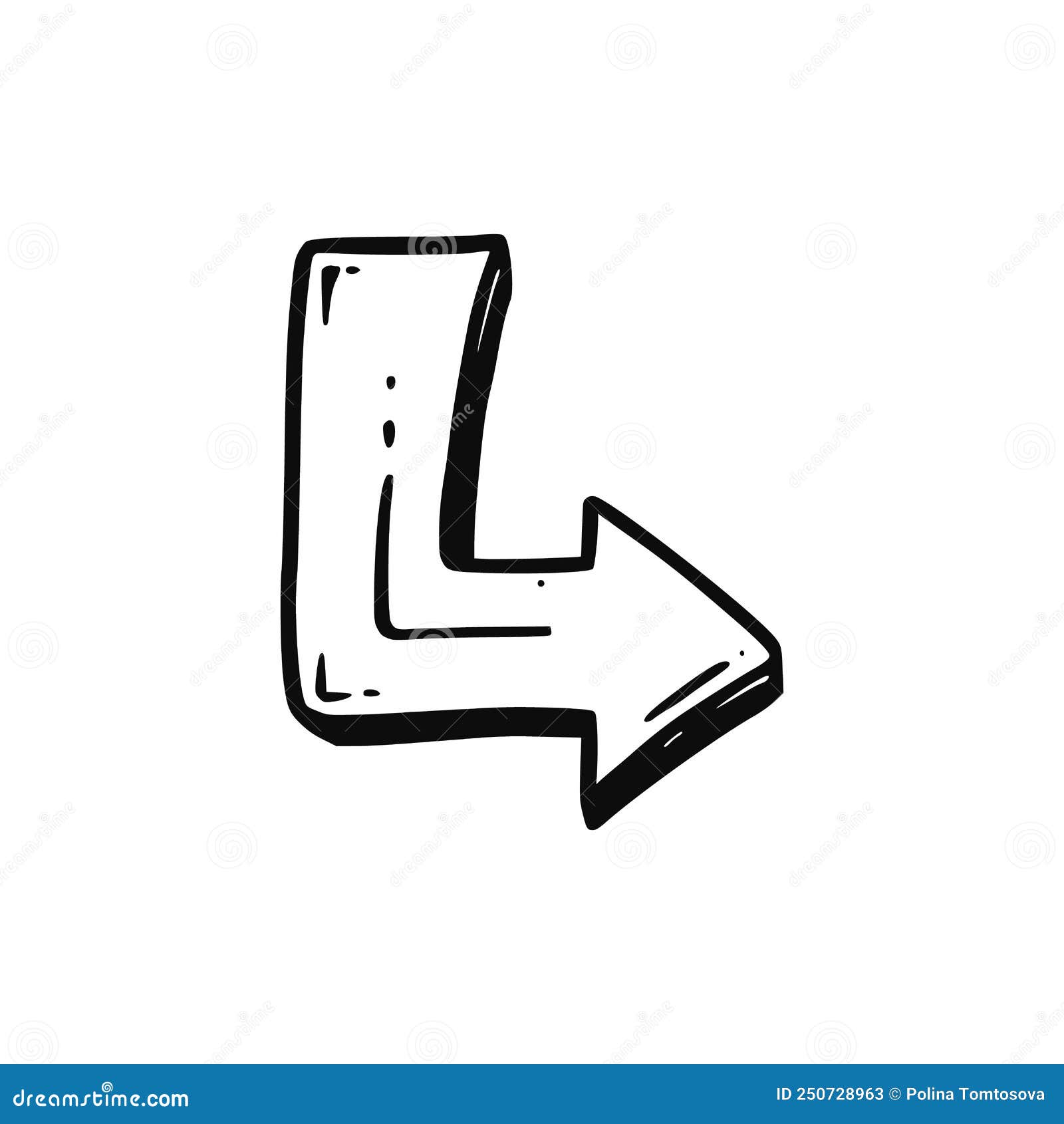 Enter Arrow Key Hand Drawn Doodle Element. Sketch Line Stock Vector ...