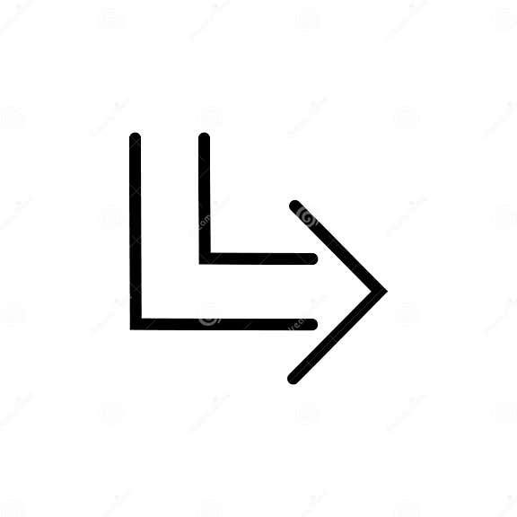 Enter Arrow Simple Line Vector Stock Vector - Illustration of internet ...