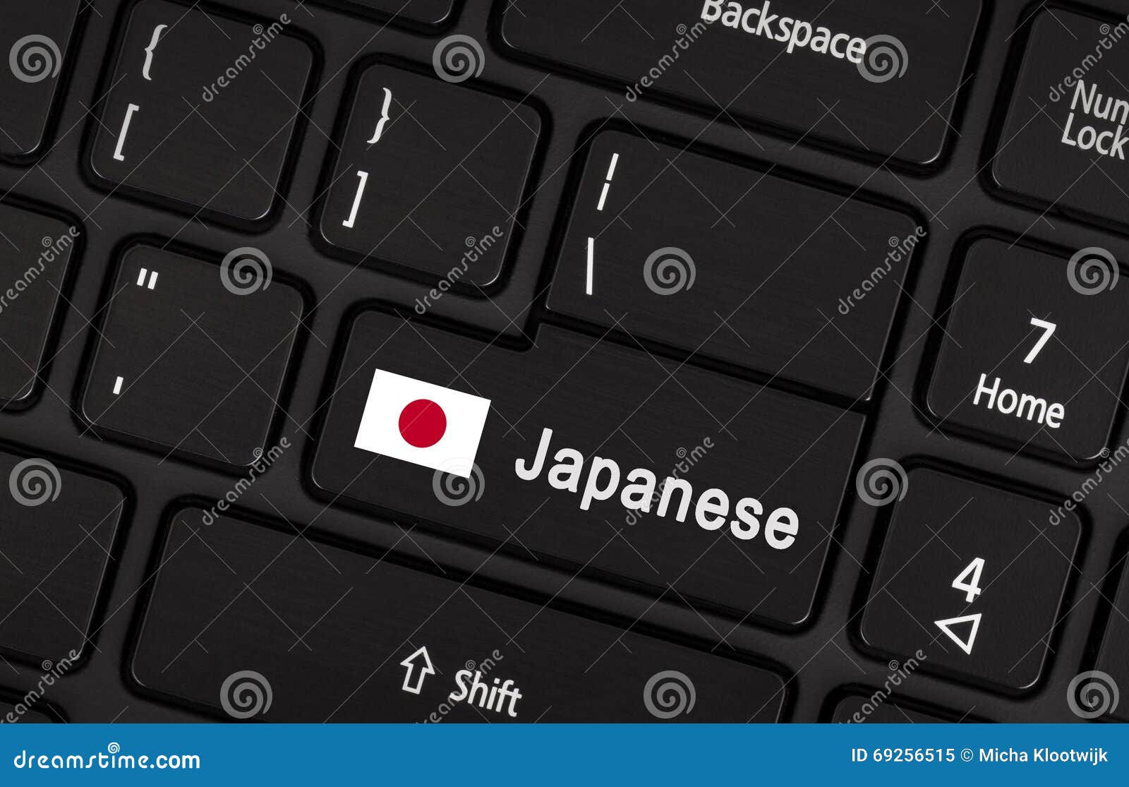 Enter Button with Flag Japan - Concept of Language Stock Image - Image ...