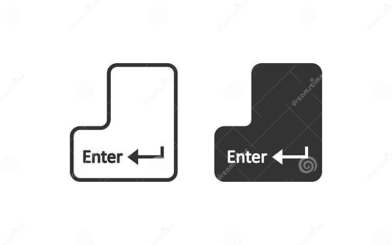 Enter Button Icon. Computer Keyboard Button Symbol. Sign Notebook ...