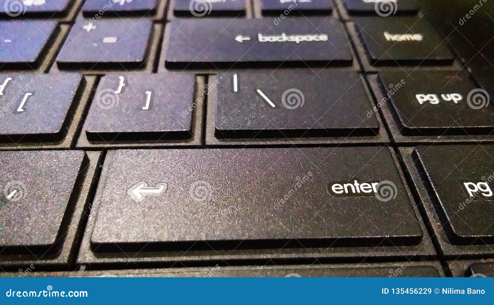 Enter Button or Key of Black Laptop. Stock Image - Image of equipment ...