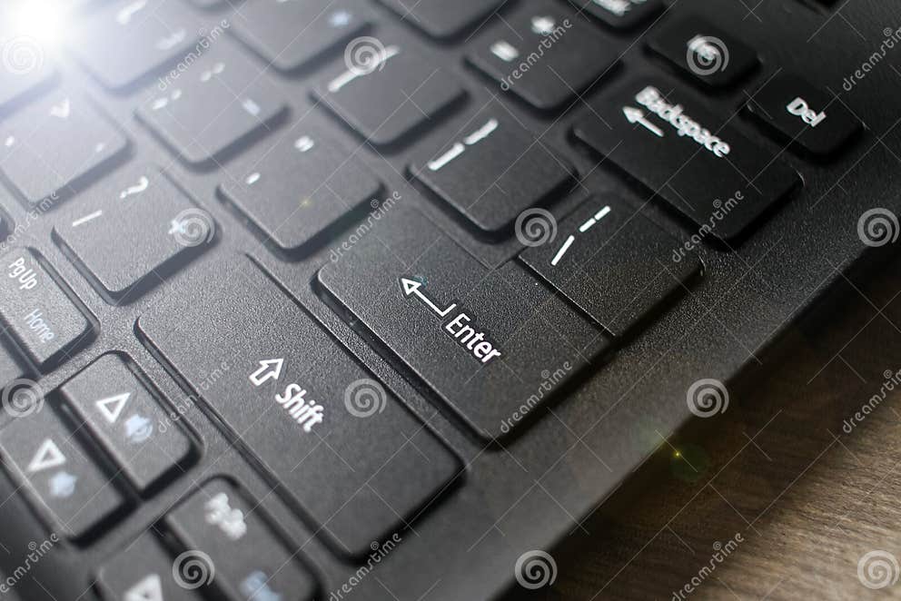 Enter Button on Laptop Keyboard. Enter Keyboard Key Button on a ...