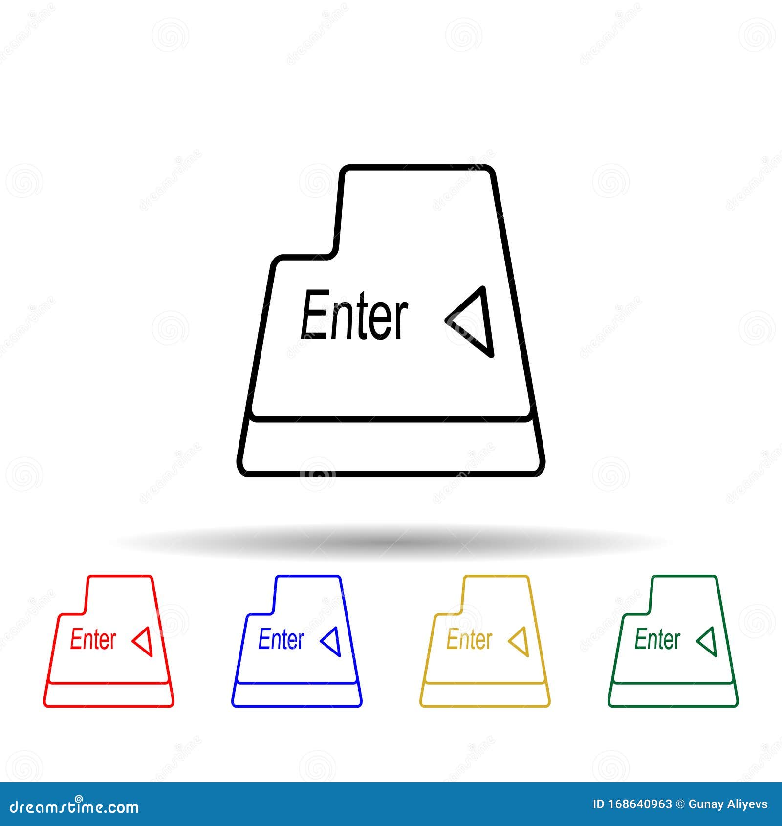 Enter Button Multi Color Style Icon. Simple Thin Line, Outline Vector of Computer Parts Icons ...