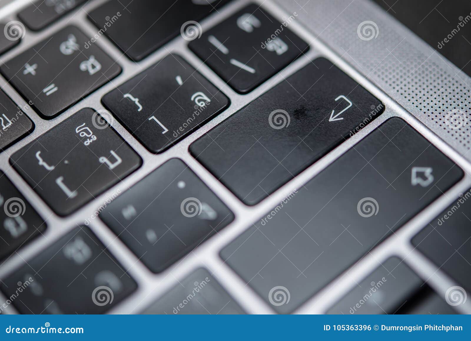 Enter Button on Notebook Keyboard Stock Photo - Image of processed ...