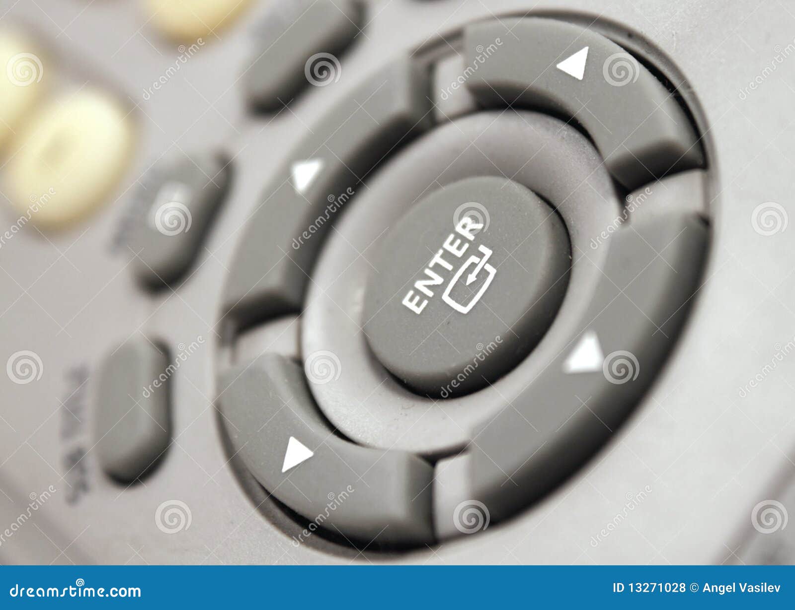 Enter Button on Remote Control. Stock Photo - Image of media, label ...