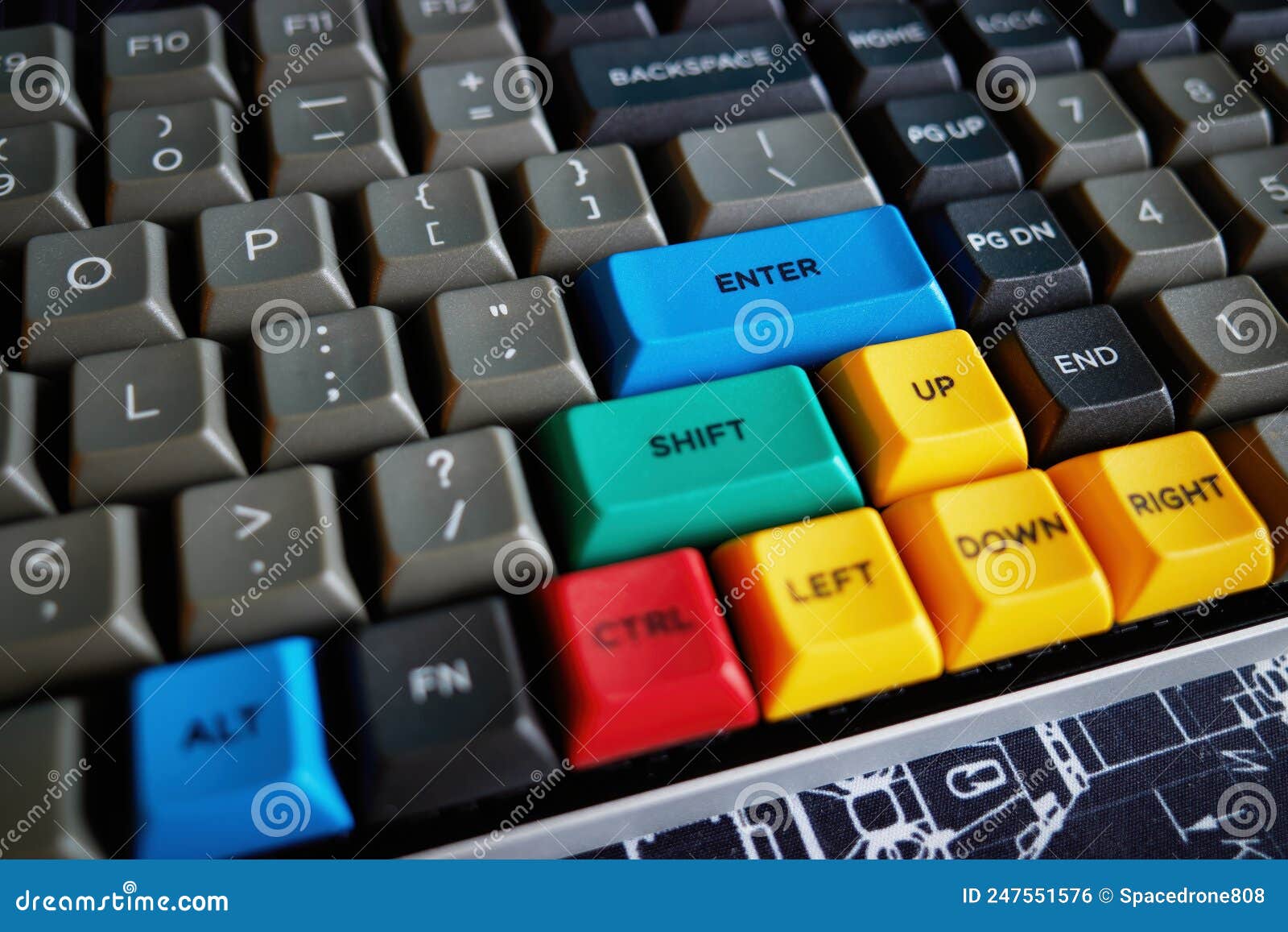Enter Button on Vintage Keyboard Backdrop Stock Photo - Image of coder ...