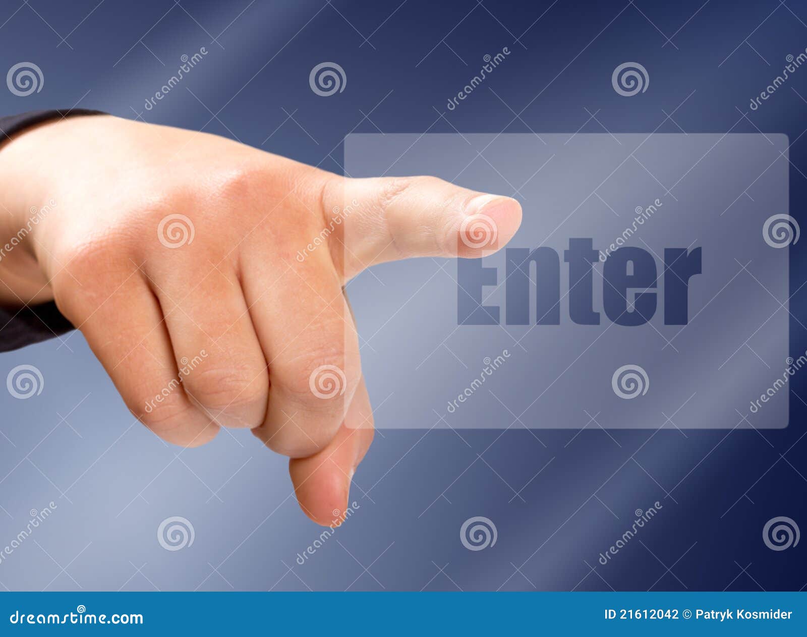 Enter Button on the Virtual Screen Stock Photo - Image of press, choice ...