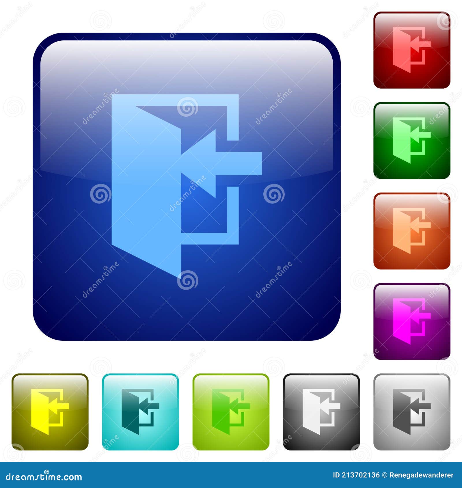Enter color square buttons stock vector. Illustration of roundedsquare ...
