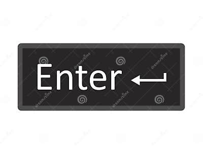 Enter Computer Key Button on White Background. Flat Style. ENTER Button ...