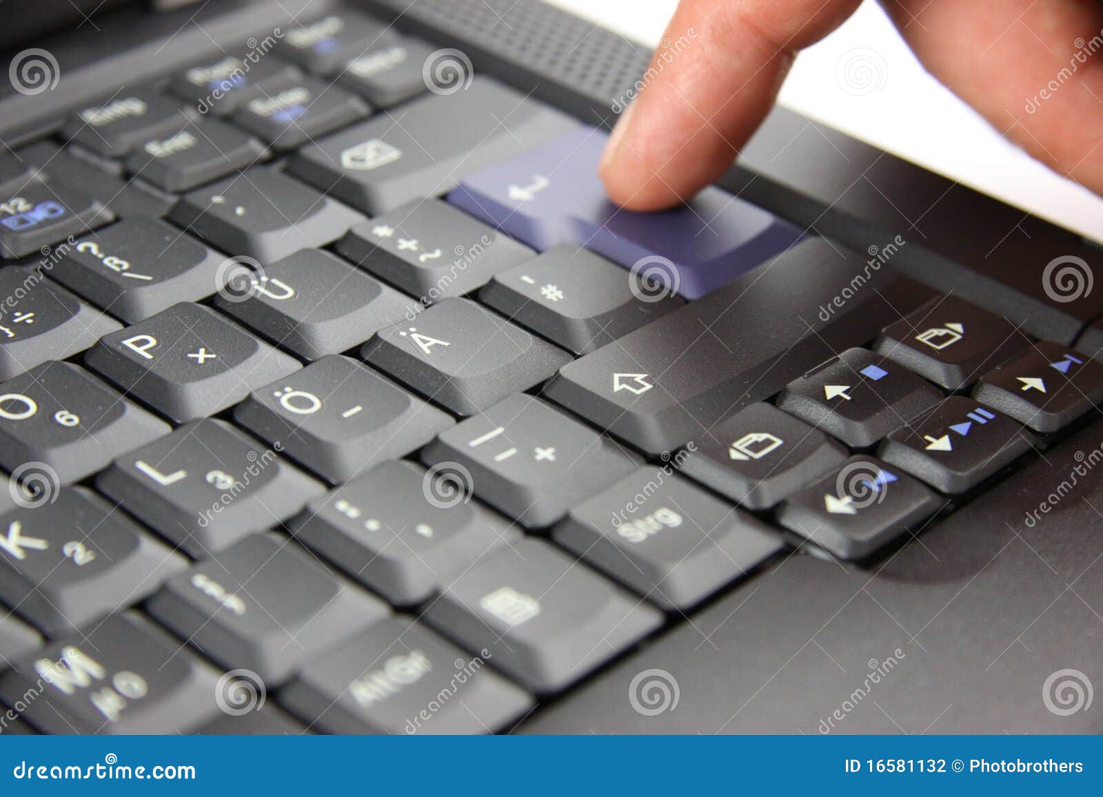 Enter the computer press stock photo. Image of laptop - 16581132