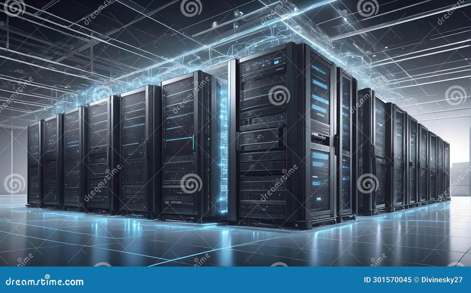 Cool Tech Mirage: Servers, Storage, and Networks in Unity. AI Generate ...