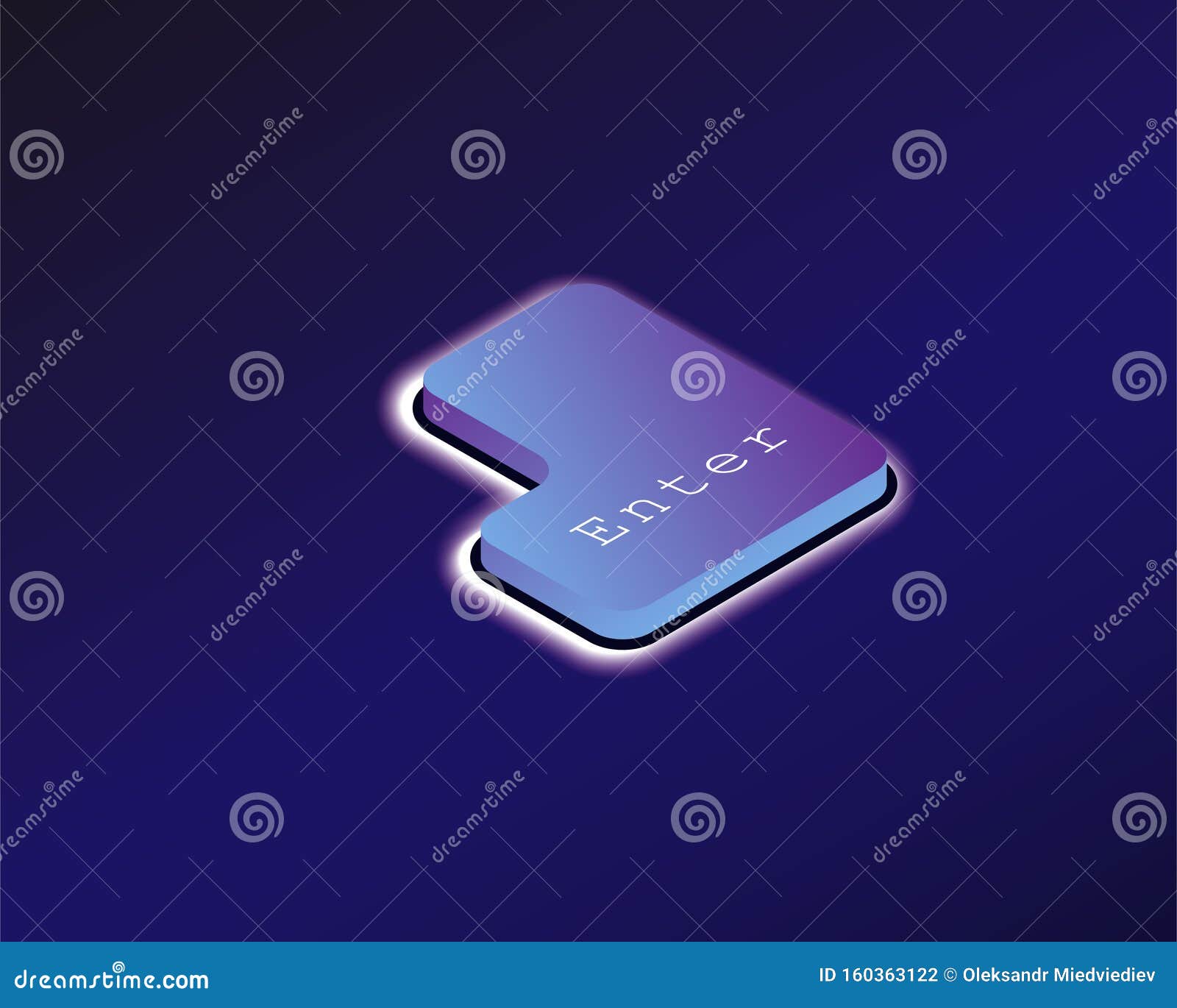 Enter. Covered with a Neon Backlit Keyboard Button. Software ...