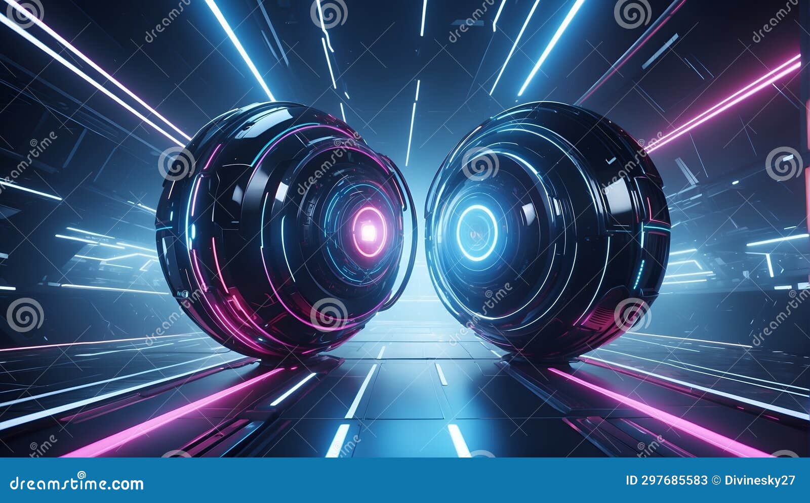 Cybernetic Clash: the Digital Ballet. Generative Ai Stock Illustration ...