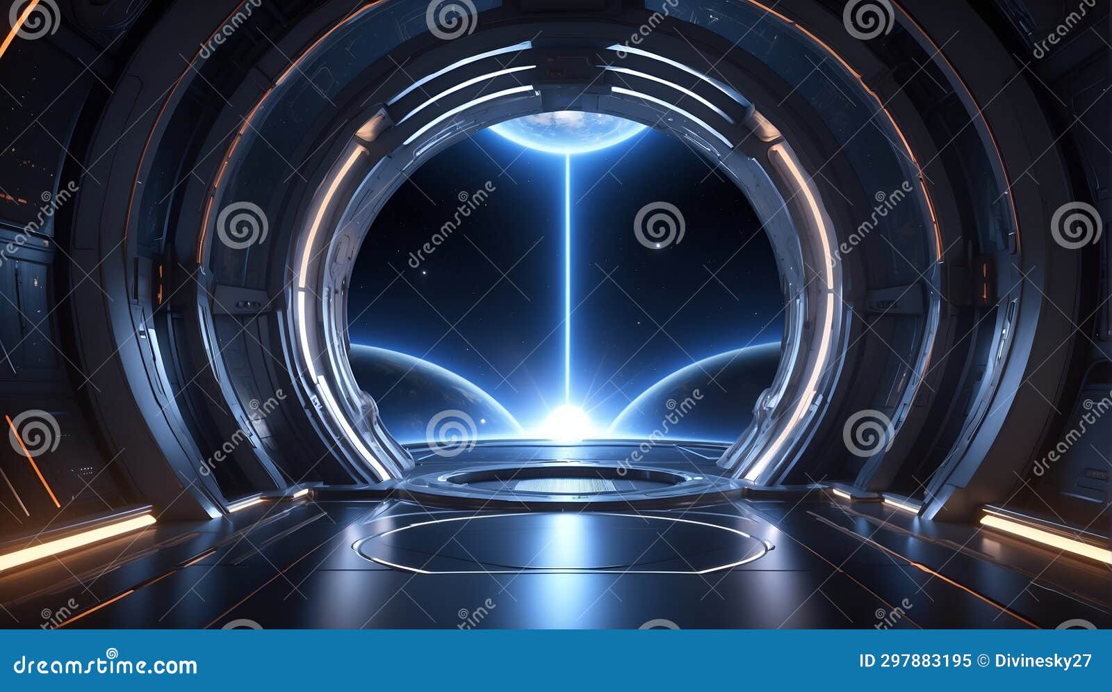 Dimensional Dreamscape: Celestial Horizon in 3d. Ai Generated Stock ...