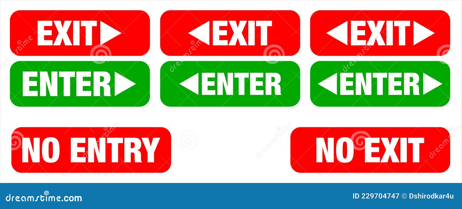 Enter Exit No Entry No Exit Sign Stock Vector - Illustration of caution ...