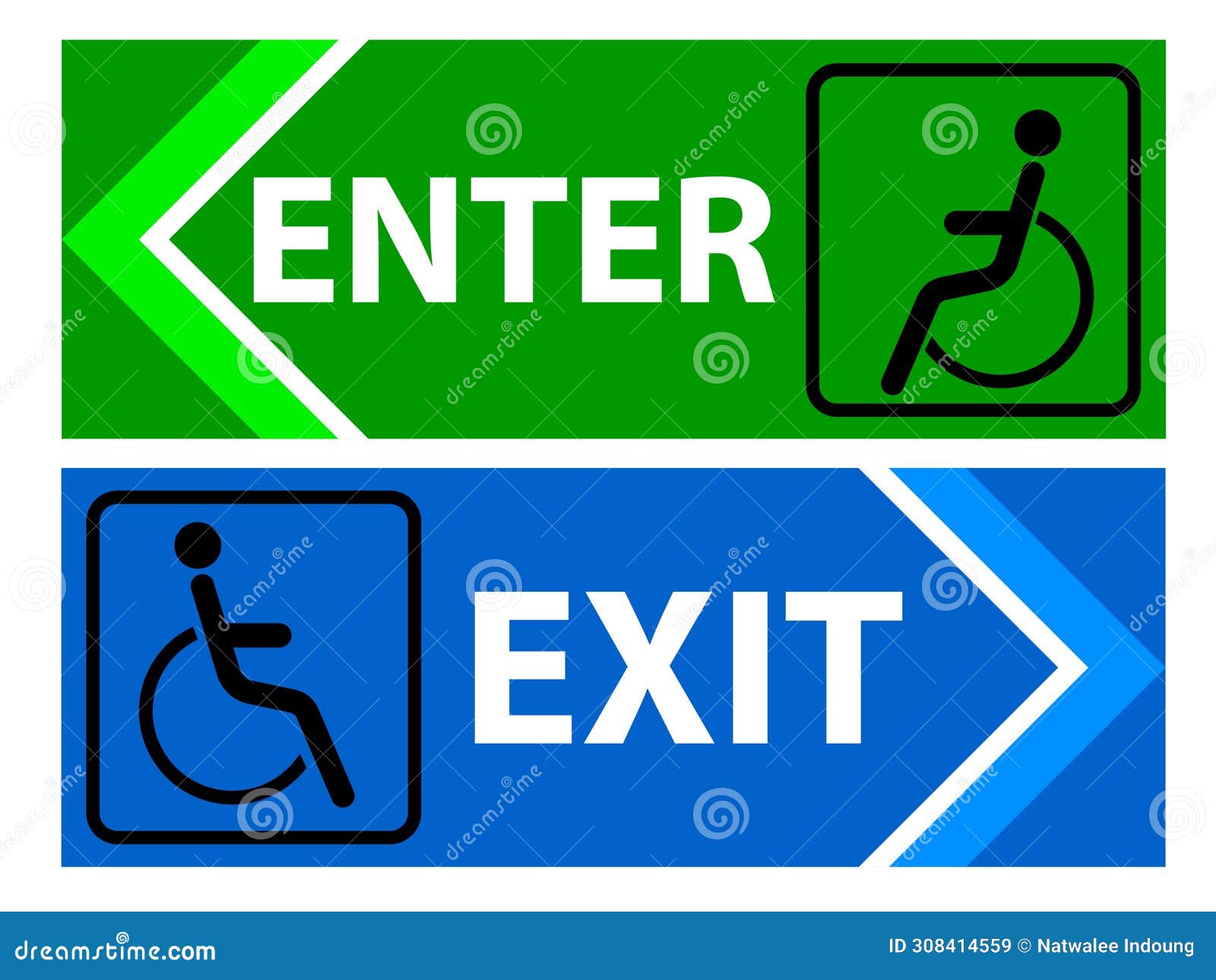 Enter and Exit Sign for Public Awareness Stock Illustration ... Enter and Exit Sign for Public Awareness Stock Illustration ...
