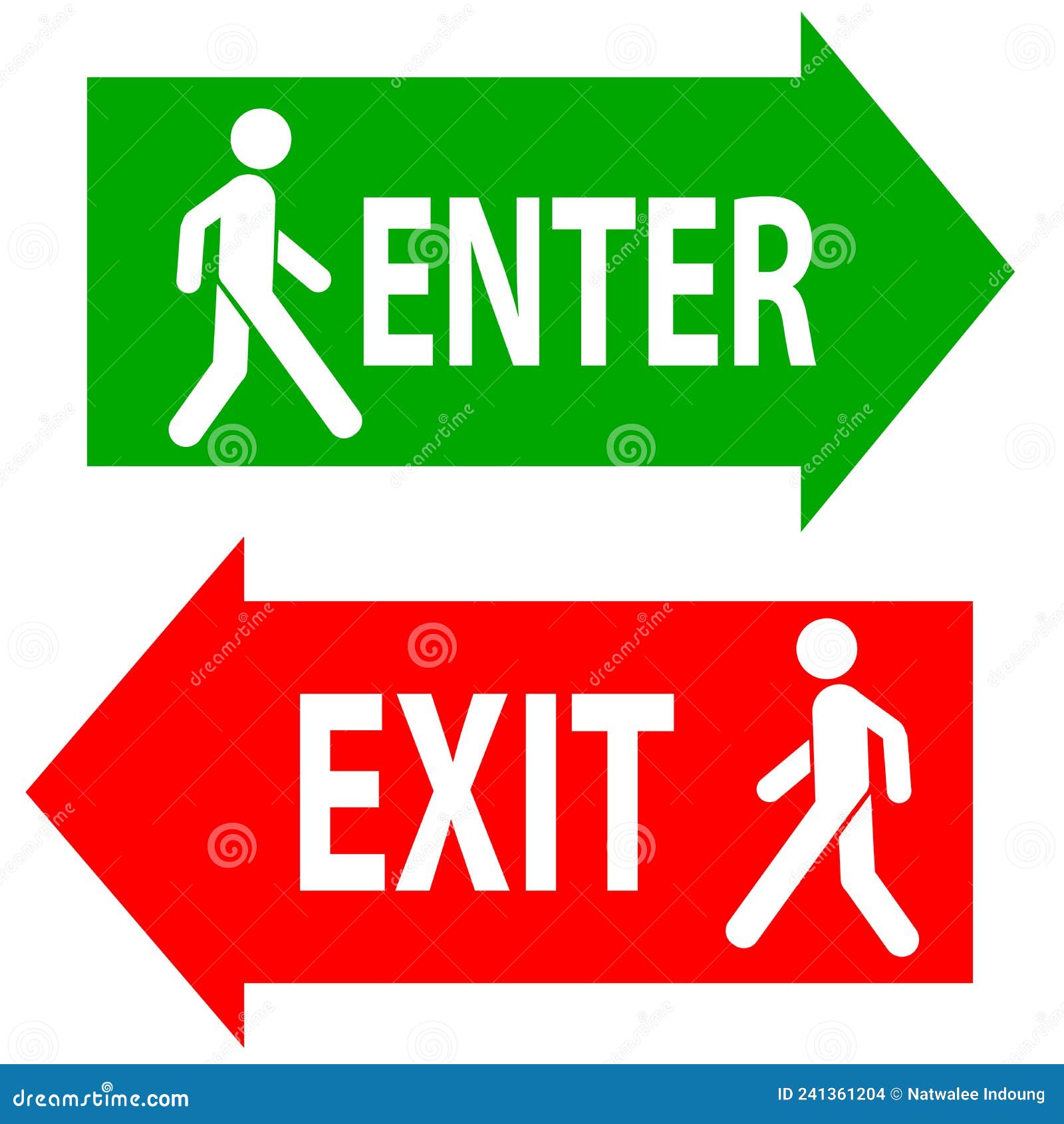 Enter and Exit Sign for Public Awareness Stock Vector - Illustration of ...