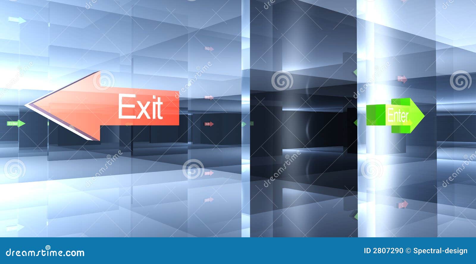 Enter or Exit - Your Choice Stock Illustration - Illustration of ...