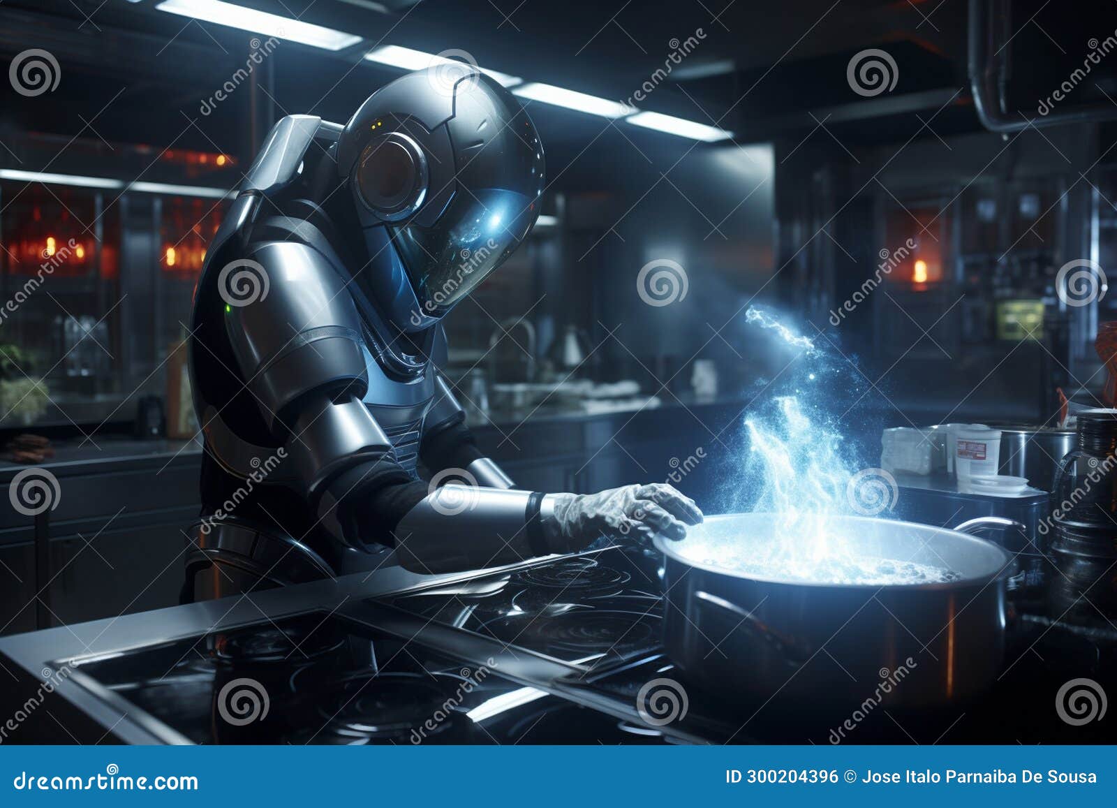 Enter a Futuristic Kitchen Where Robot Chefs Stock Illustration ...