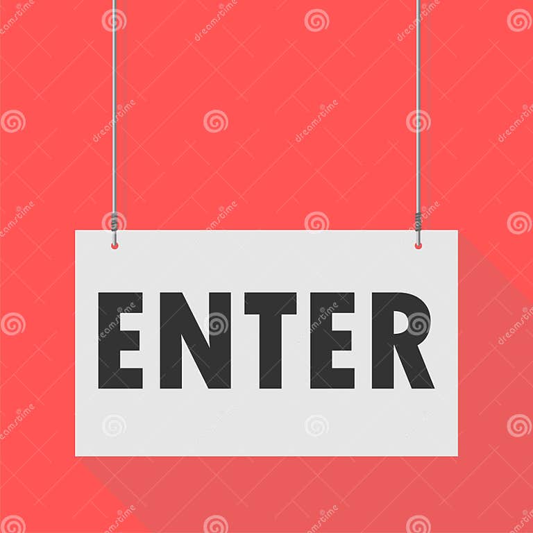 Enter Hanging Sign stock vector. Illustration of accent - 97374659