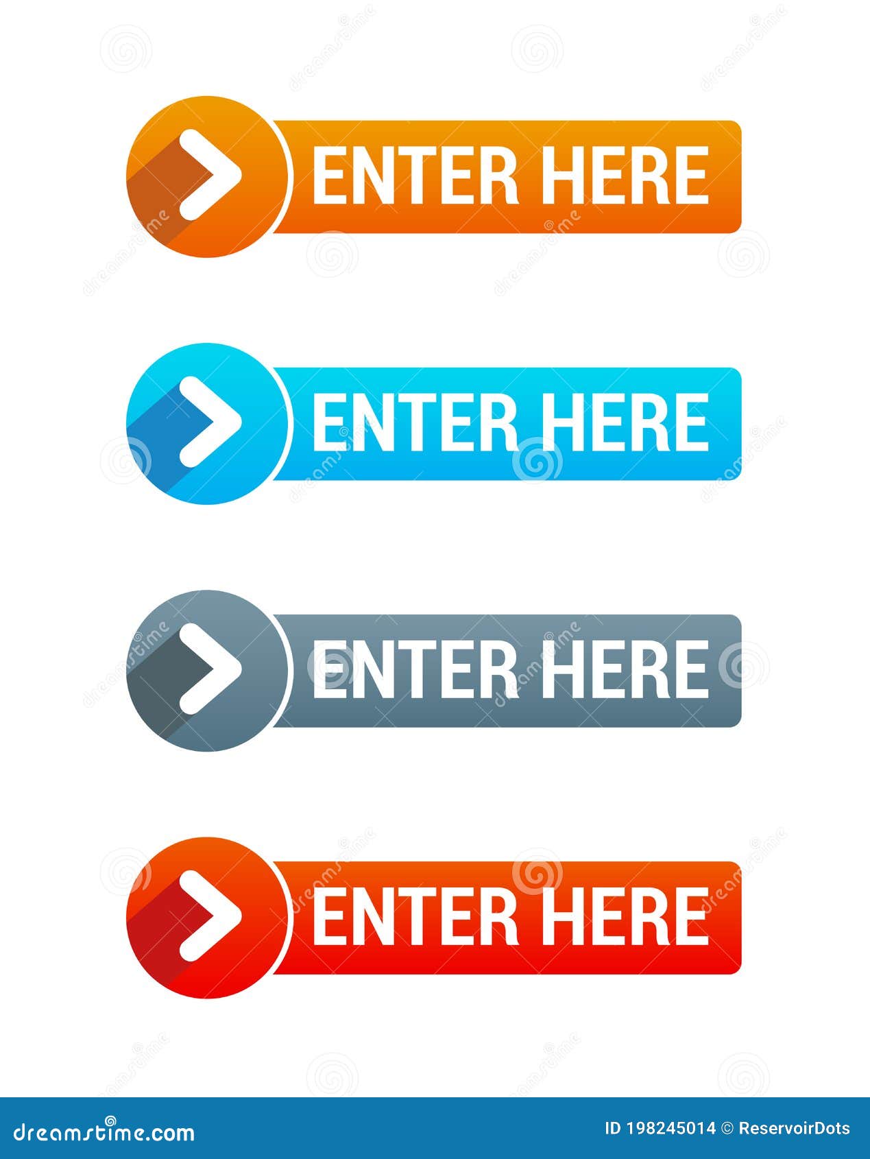 Enter Here Buttons stock vector. Illustration of advertising - 198245014