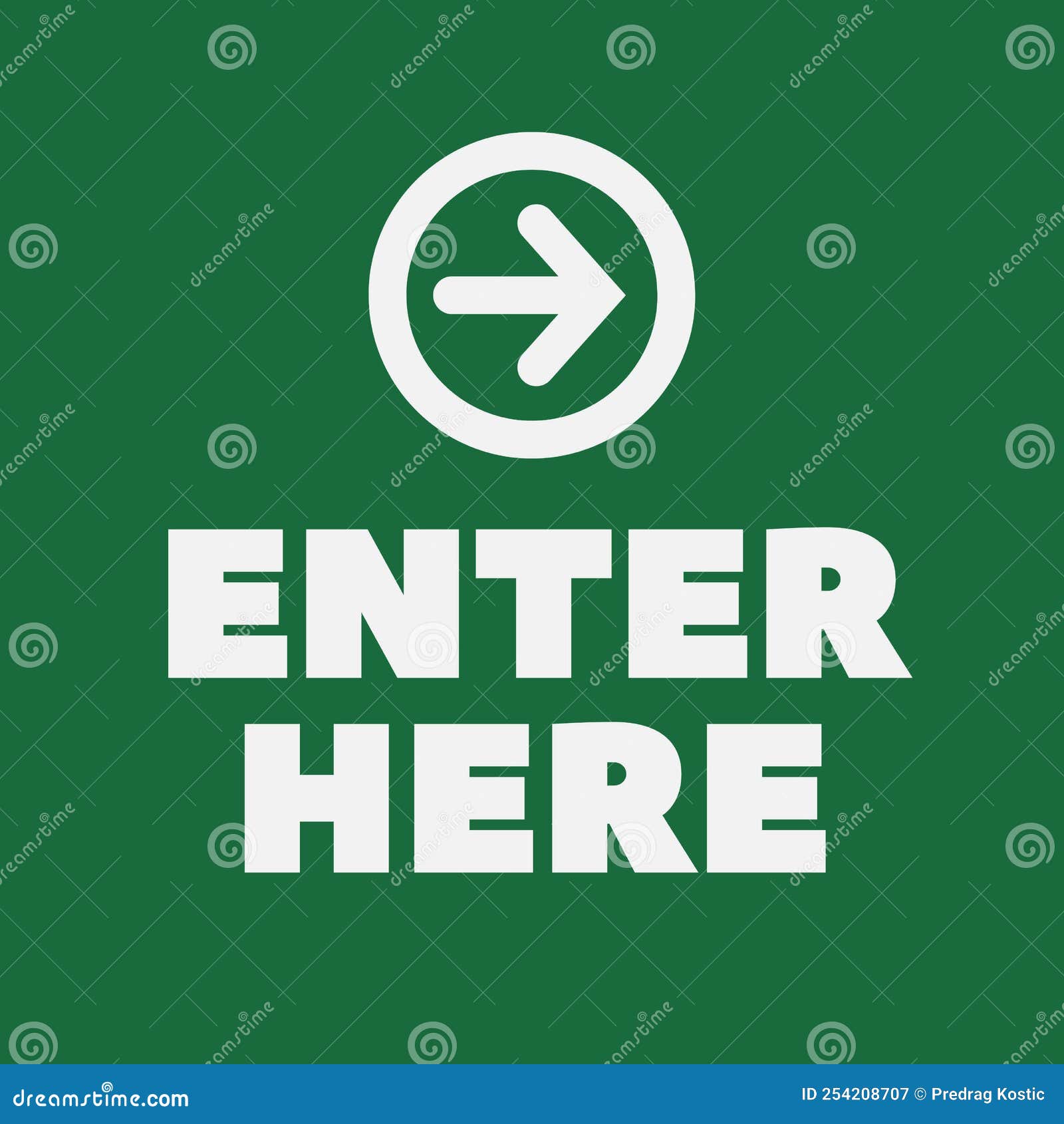 Enter here sign stock illustration. Illustration of font - 254208707