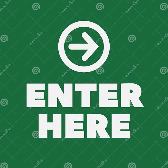 Enter here sign stock illustration. Illustration of font - 254208707