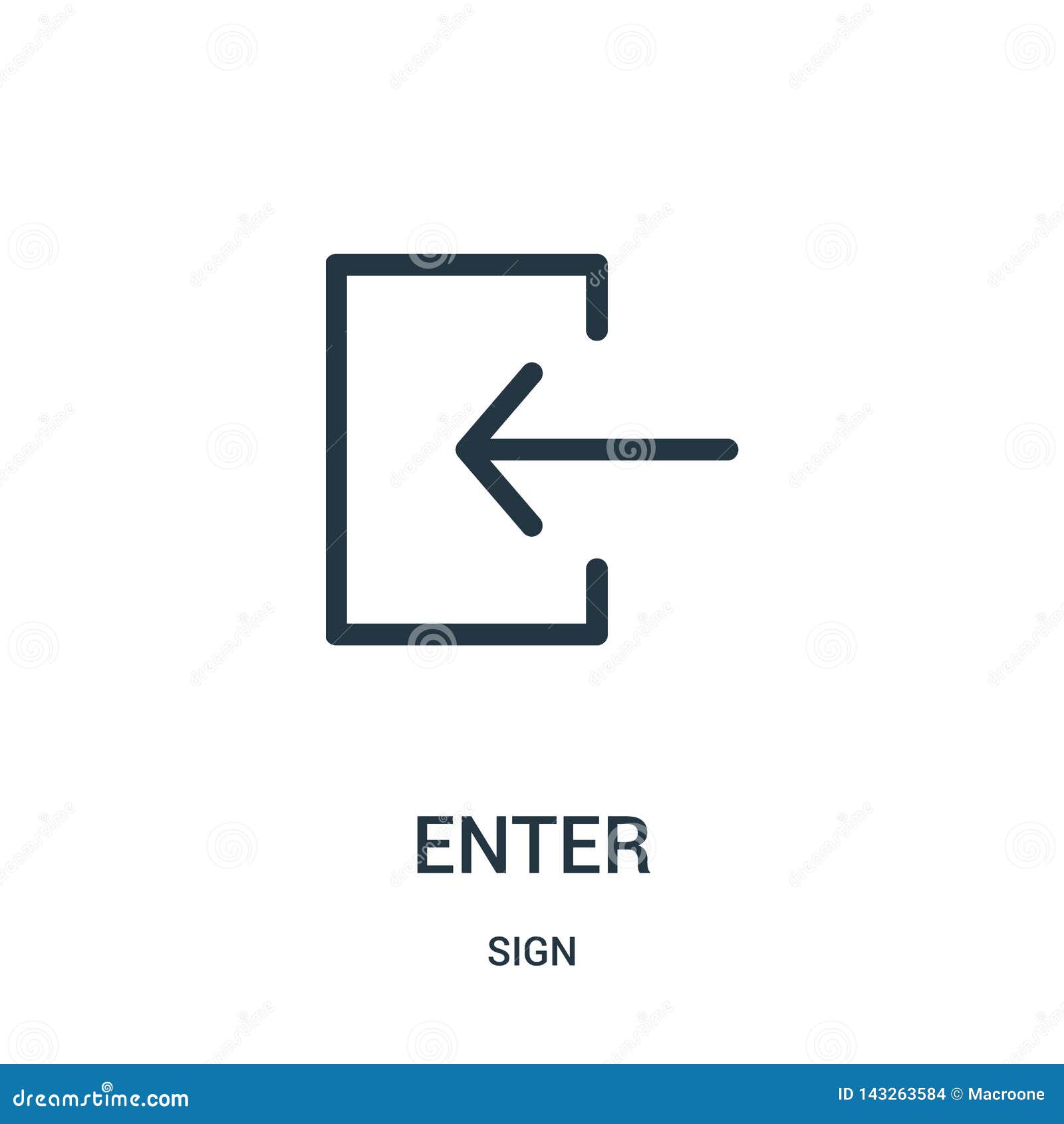 Enter Icon Vector from Sign Collection. Thin Line Enter Outline Icon ...