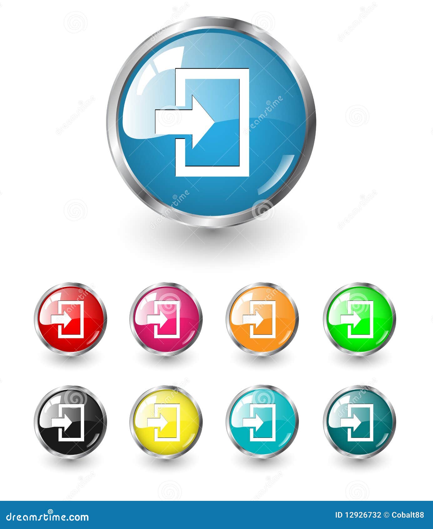 Enter icons, buttons. stock vector. Illustration of shiny - 12926732