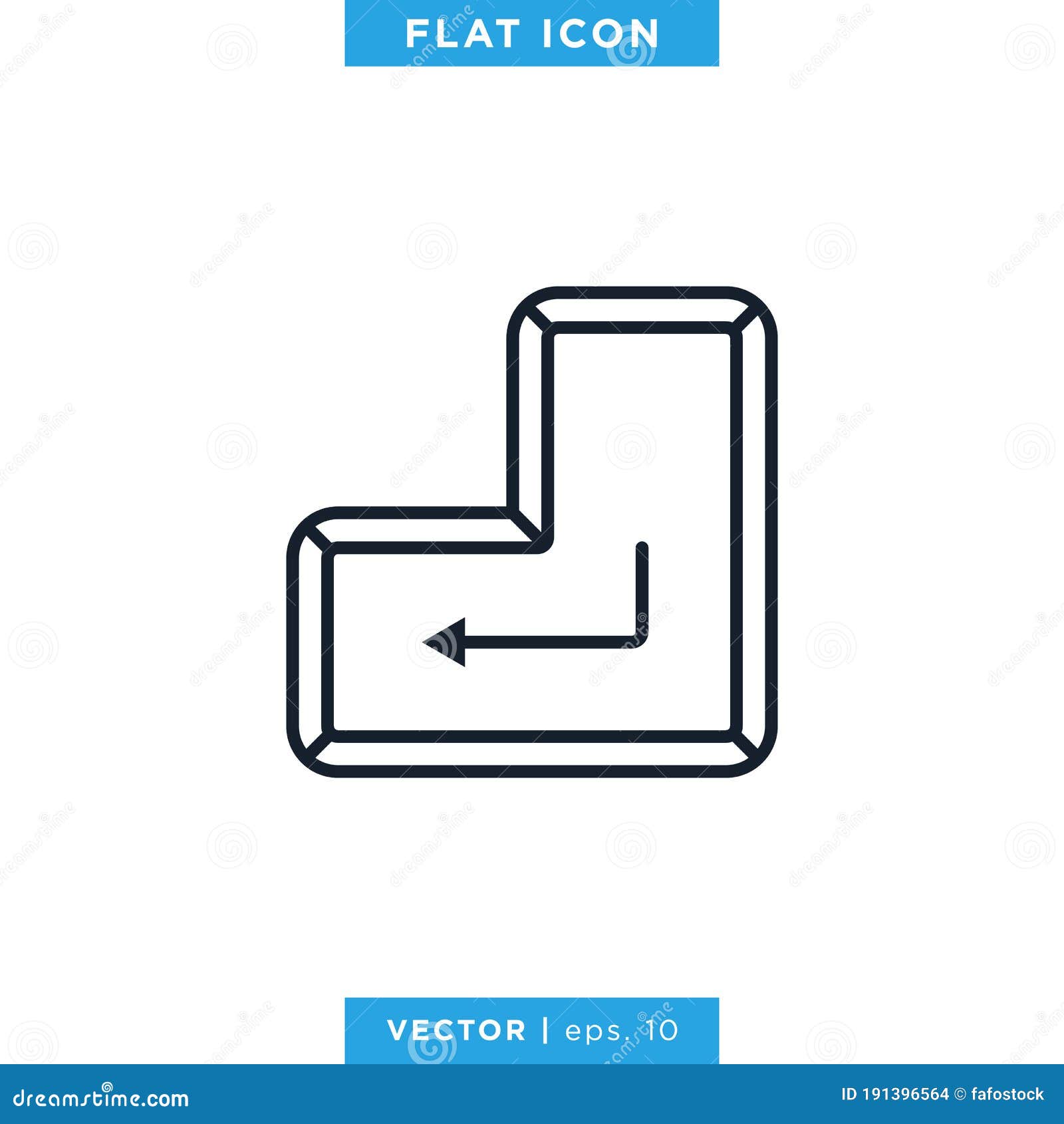 Enter Key Button Icon Vector Design Template. Editable Stroke Stock ...