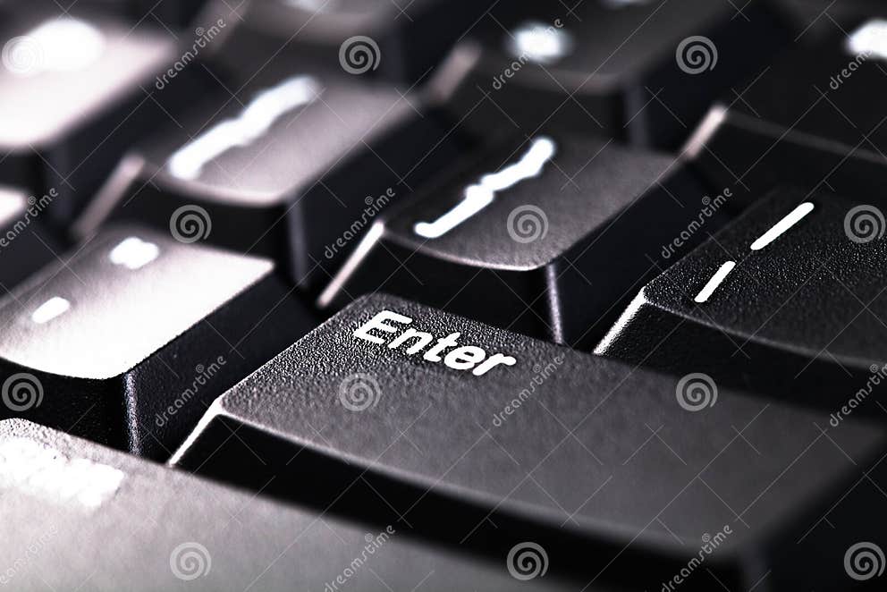Enter Key on a Computer Keyboard Stock Photo - Image of computer, blue ...