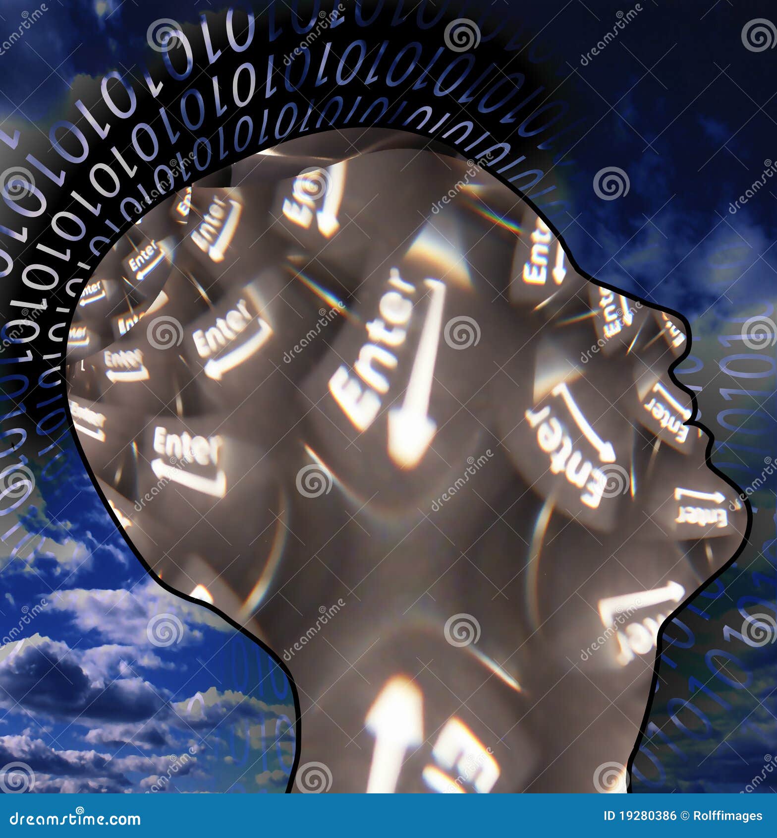 Enter key mind stock illustration. Illustration of idea - 19280386
