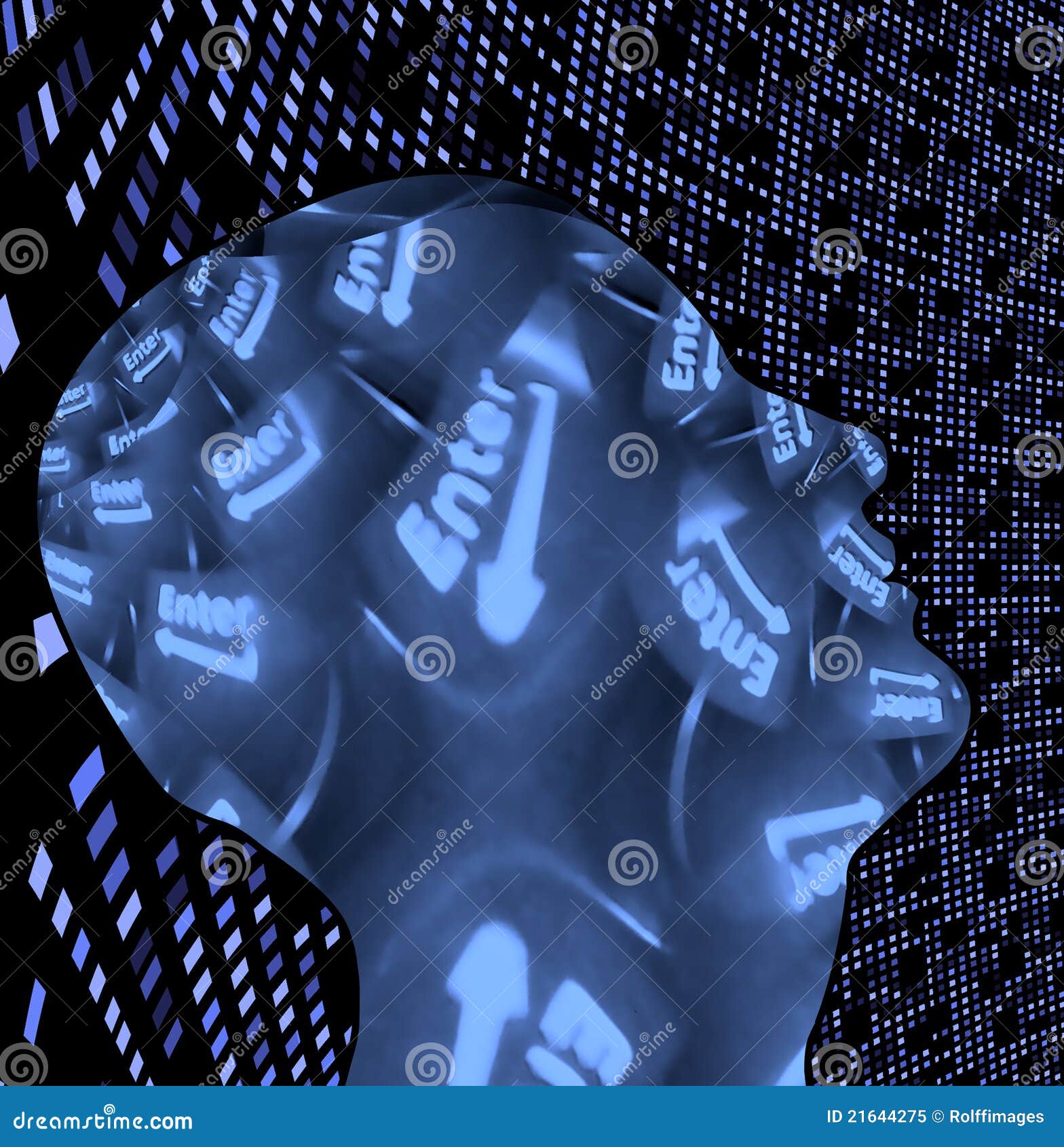 Enter key mind stock illustration. Illustration of cyber - 21644275