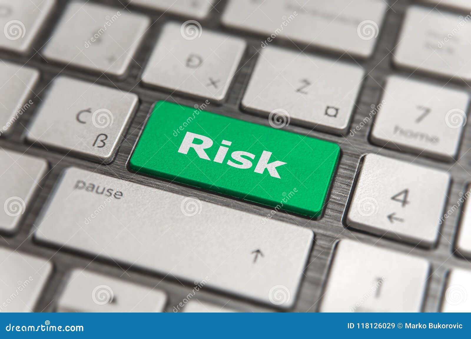 Enter Key and Word Risk Button Modern Pc Text Communication Board Stock ...