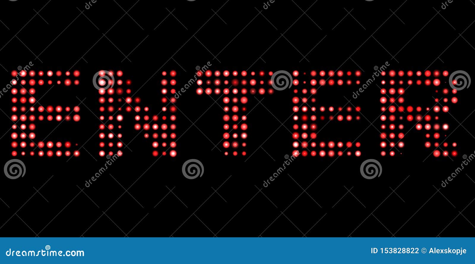 Enter led text stock illustration. Illustration of pole - 153828822
