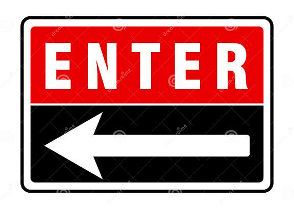 Enter Left Arrow Sign, Enter Sign Stock Vector - Illustration of cutout ...