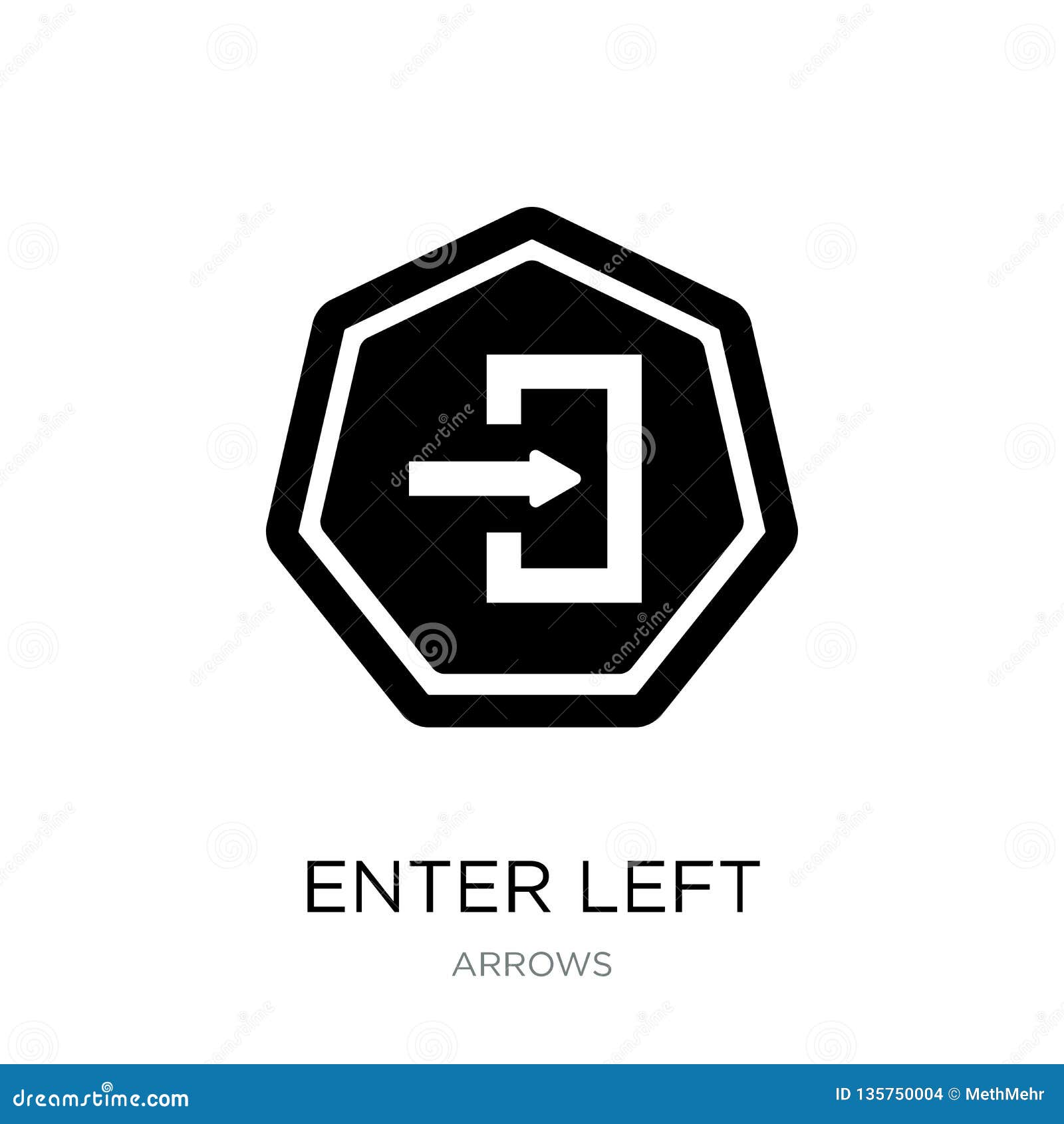 Enter Left Icon in Trendy Design Style. Enter Left Icon Isolated on ...